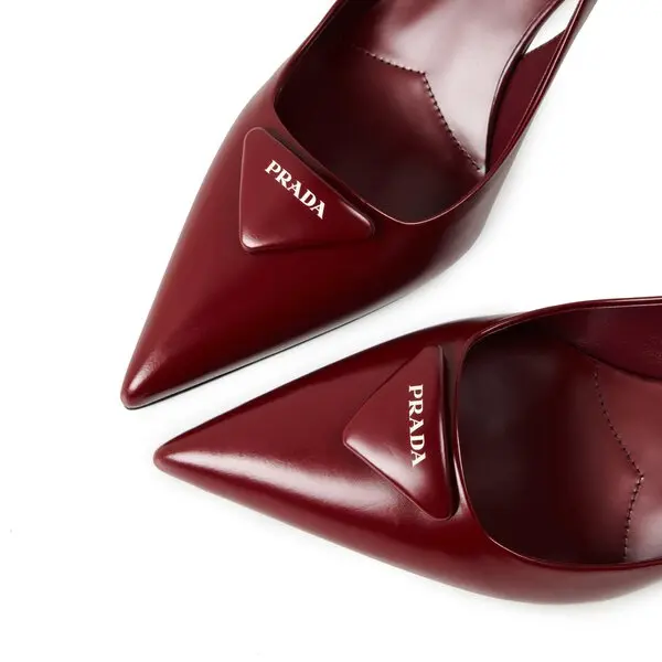 Prada Pointed Slingback High Heels - Red