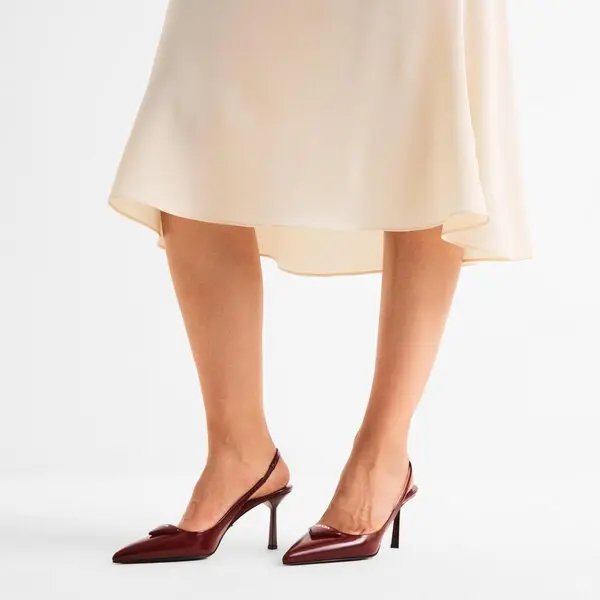 Prada Pointed Slingback High Heels - Red
