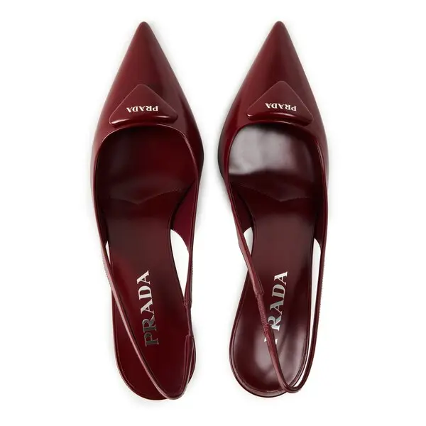 Prada Pointed Slingback High Heels - Red
