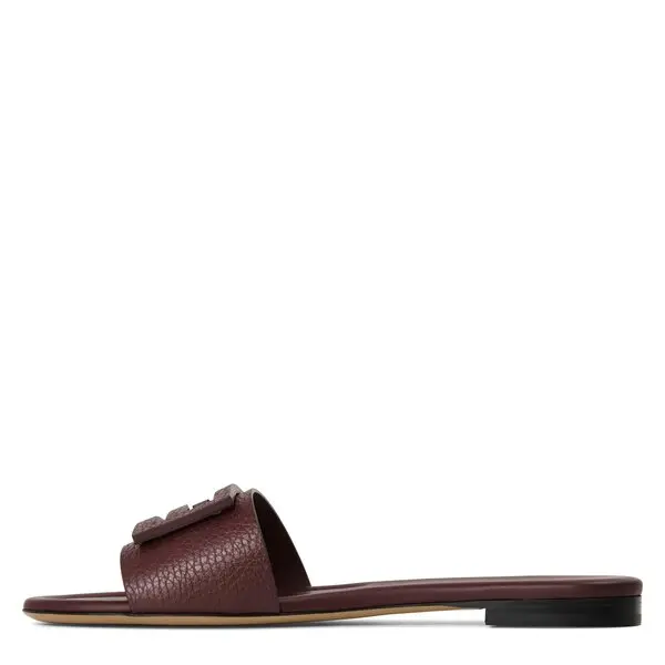 Fendi Grain Leather Slide Sandals