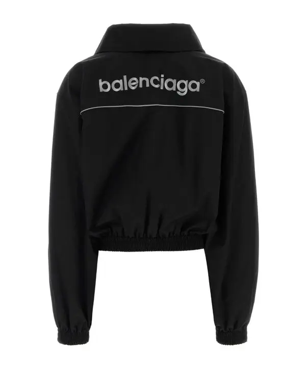 Balenciaga Cropped Track Jacket - Black