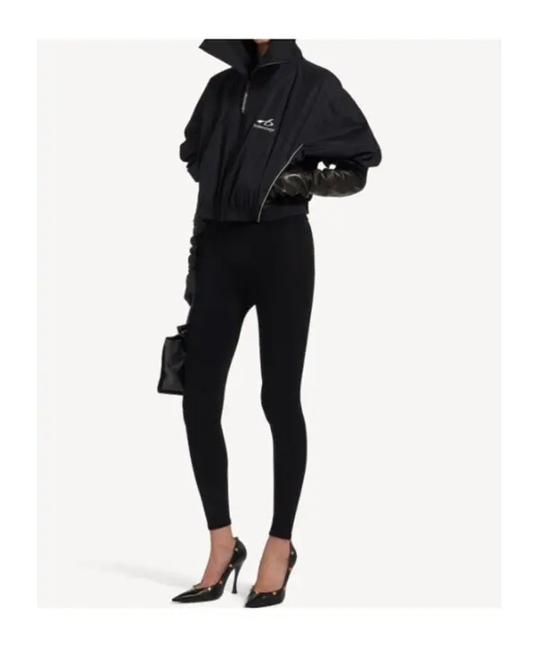 Balenciaga Cropped Track Jacket - Black