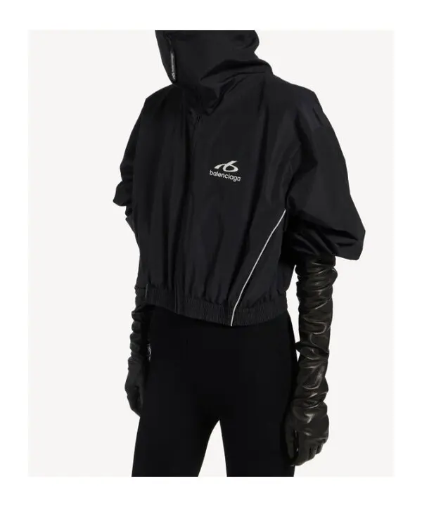 Balenciaga Cropped Track Jacket - Black