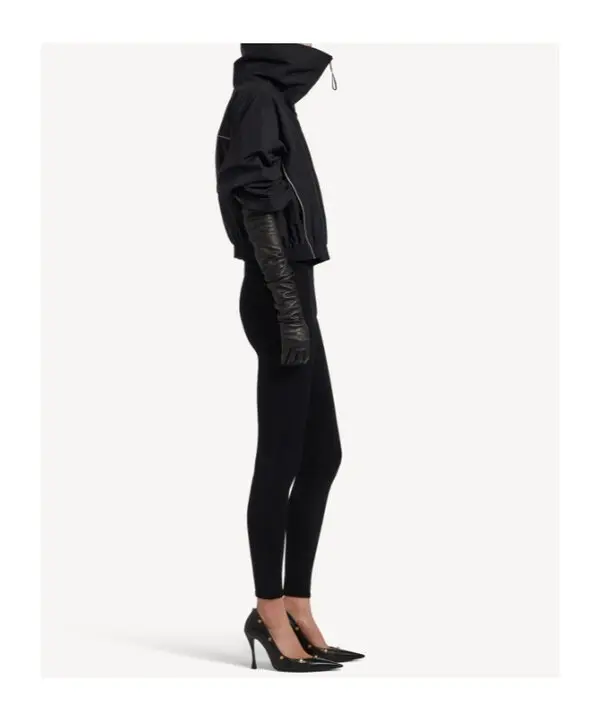 Balenciaga Cropped Track Jacket - Black
