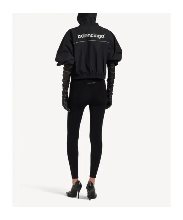 Balenciaga Cropped Track Jacket - Black