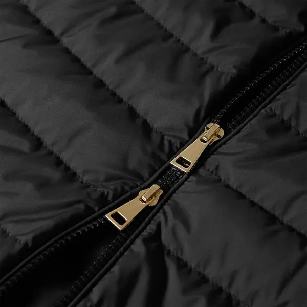 Moncler Quilted Zip Jacket With Knit Sleeves