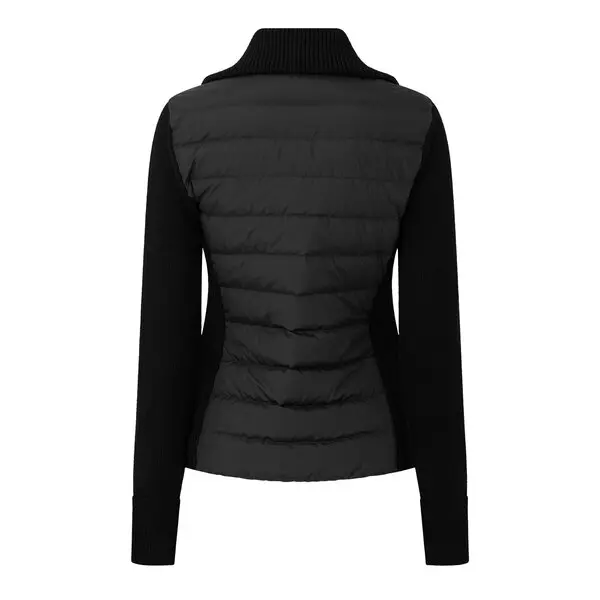 Moncler Quilted Zip Jacket With Knit Sleeves
