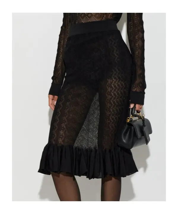 Dolce & Gabbana Dolce Gabbana Lace-stitch Knit Skirt