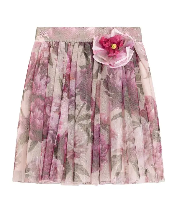 Dolce & Gabbana Peony-print Tulle Skirt - No