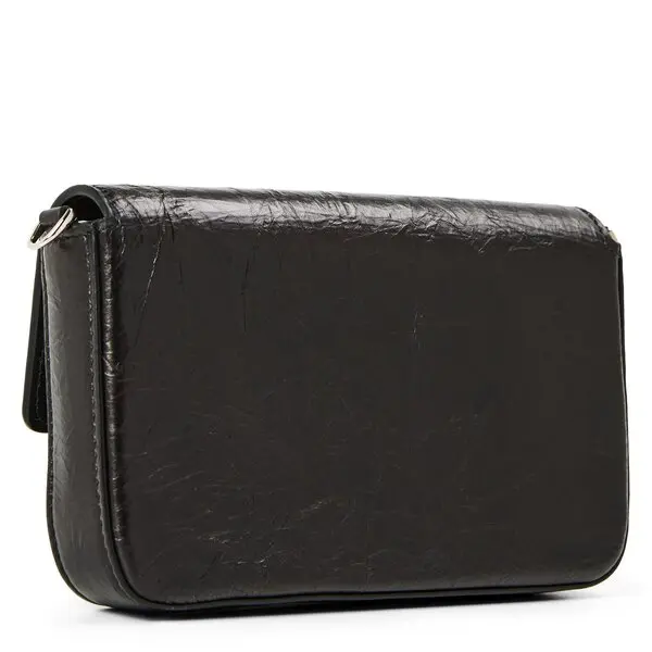 Fendi Crinkled Leather Chain Shoulder Bag