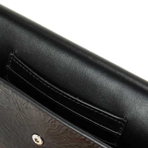 Fendi Crinkled Leather Chain Shoulder Bag