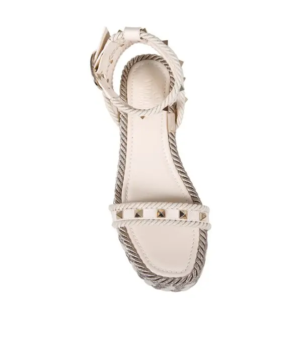 Valentino Garavani Rockstud Platform Espadrillas - Light Ivory
