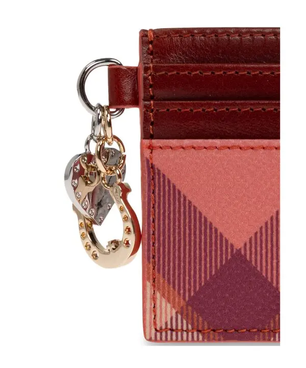 VIVIENNE WESTWOOD Checked Charm Card Holder Wallet