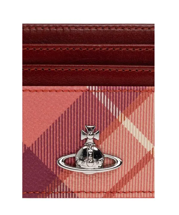 VIVIENNE WESTWOOD Checked Charm Card Holder Wallet