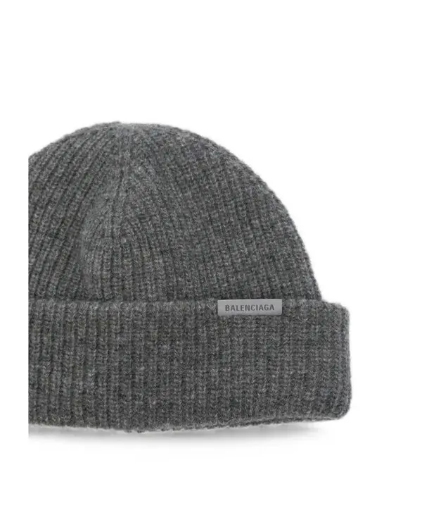 Balenciaga Logo Tag Knitted Beanie