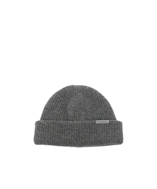 Balenciaga Logo Tag Knitted Beanie - No