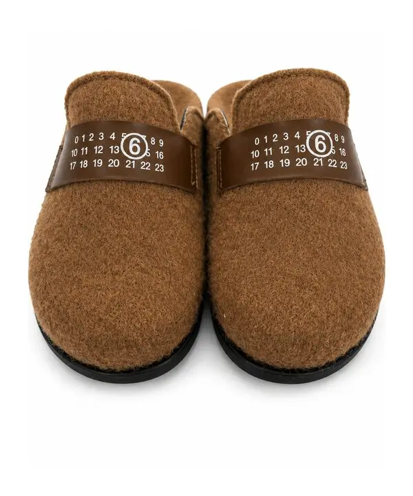 MAISON MARGIELA Logo-embellished Round-toe Mules