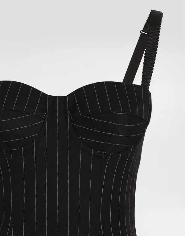 Dolce & Gabbana Dolce Gabbana Pinstriped Wool Dress