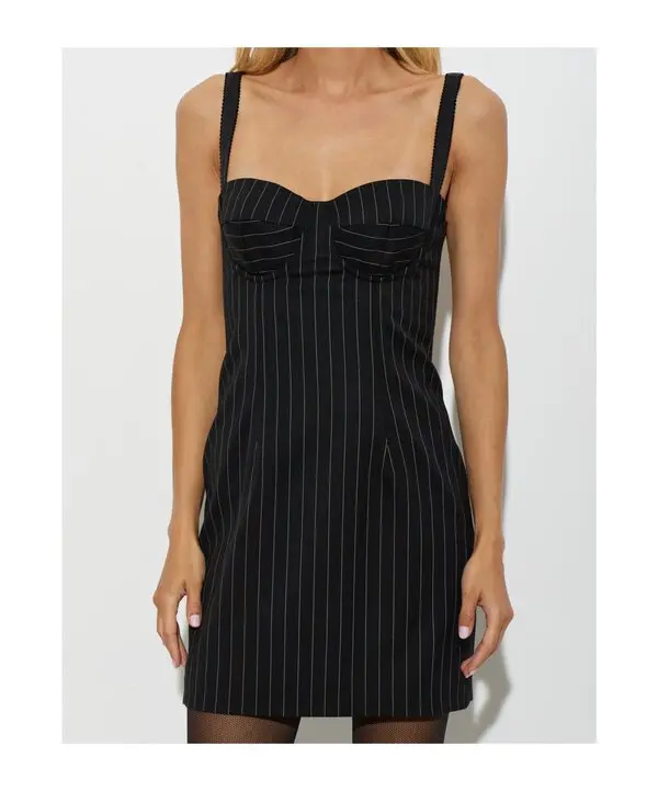 Dolce & Gabbana Dolce Gabbana Pinstriped Wool Dress