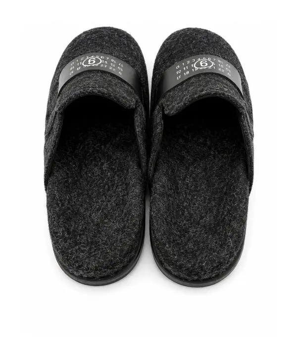 MAISON MARGIELA Logo-embellished Round-toe Mules - Black