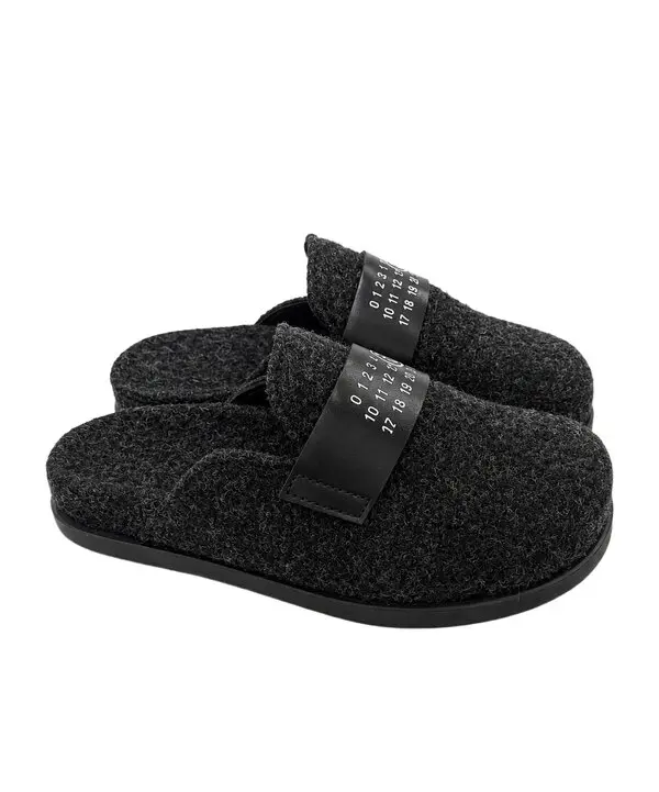 MAISON MARGIELA Logo-embellished Round-toe Mules - No