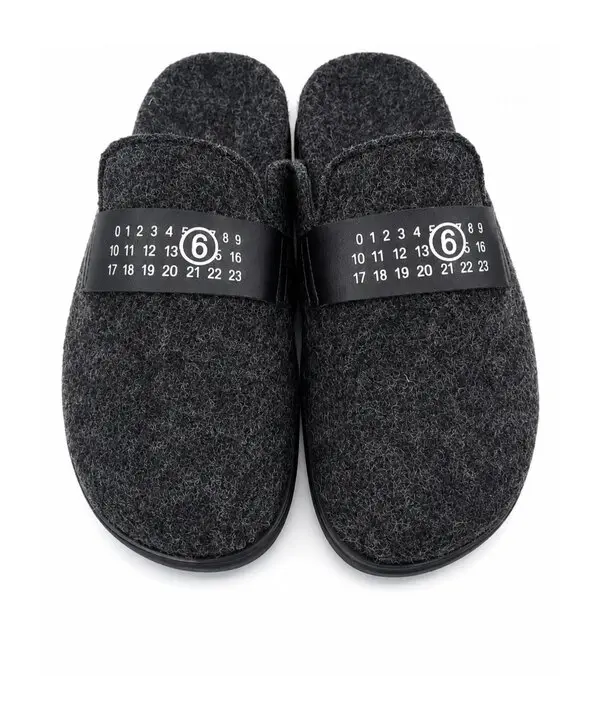 MAISON MARGIELA Logo-embellished Round-toe Mules - No