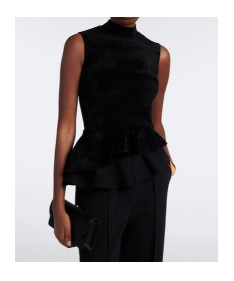 Roland Mouret Ruffled High-neck Sleeveless Top