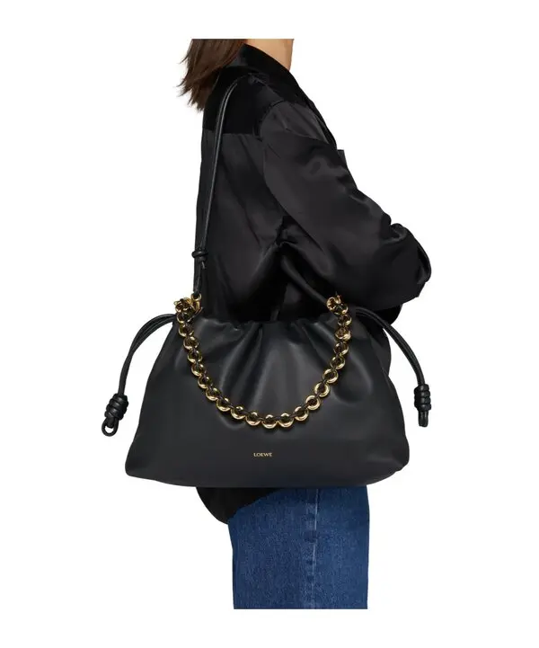 Loewe Large Drawstring Shoulder Bag - Black