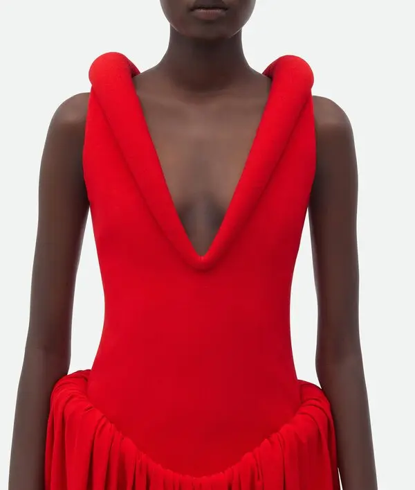Bottega Veneta Padded Detail Zip Up Dress