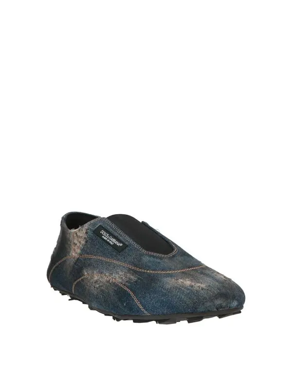 Dolce & Gabbana Distressed Denim Slip-on Sneakers