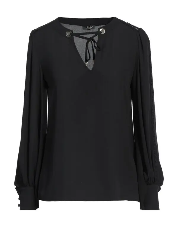 Liu Jo Crepe Crewneck Long Sleeve Top