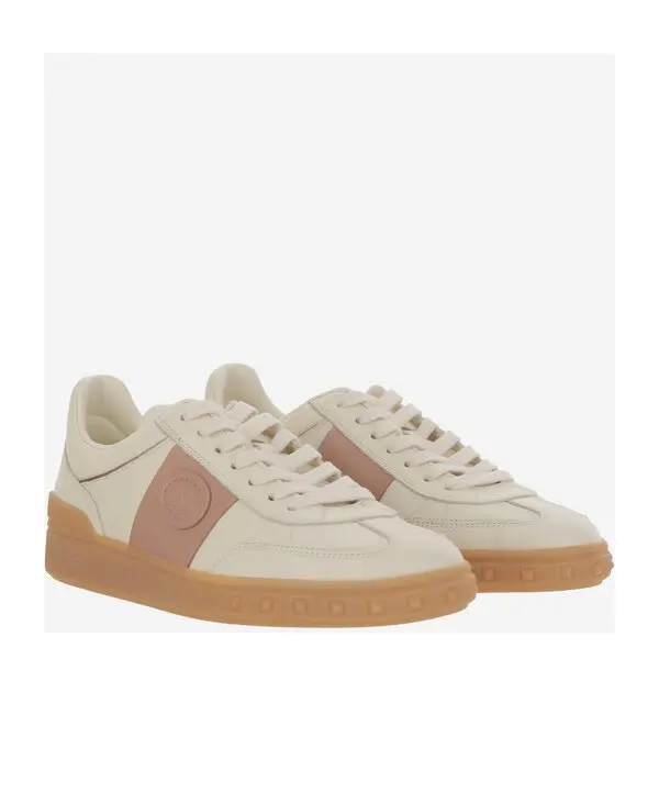 Valentino Garavani Upvillage Crosta Lace-up Sneakers - Nude