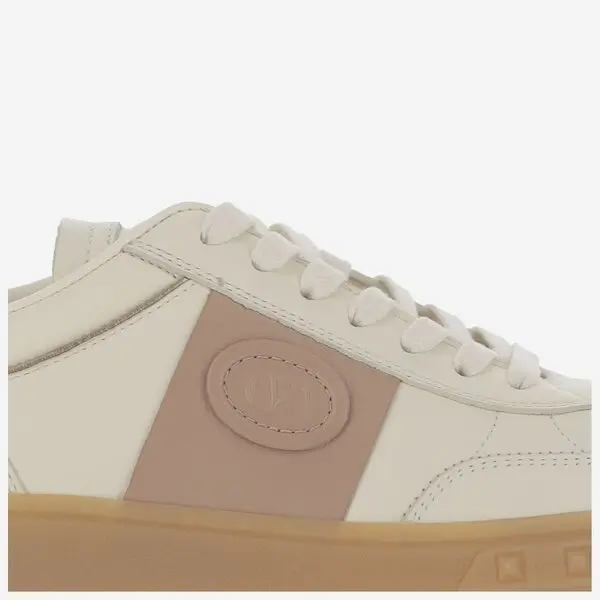 Valentino Garavani Upvillage Crosta Lace-up Sneakers - Nude