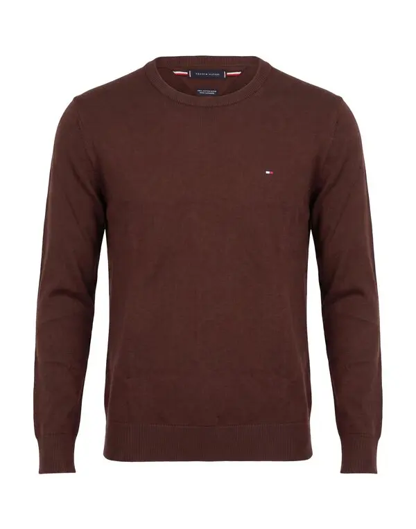 Tommy Hilfiger Fine Knit Crewneck Sweater - Brown