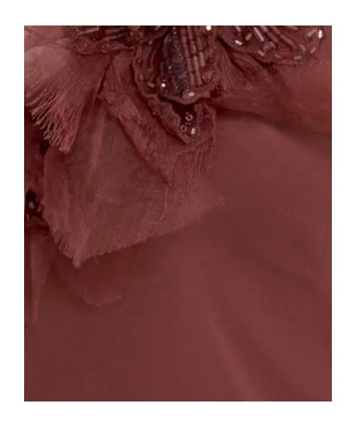 Blumarine Georgette Long Dress With Flowers