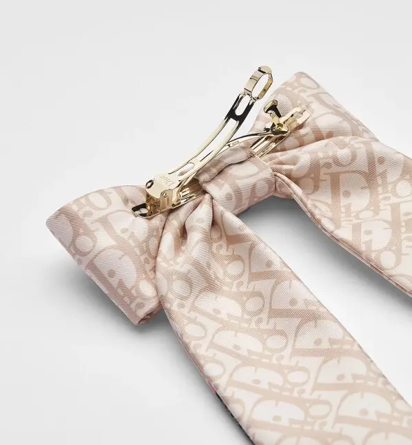 Dior Infini Tartan Twist Bow Barrette