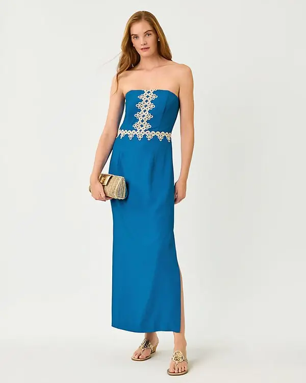 Lilly Pulitzer® Kristella Strapless Maxi Dress - Blue