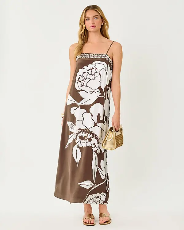 Lilly Pulitzer® Silk Maxi Slip Dress - Coco Beach