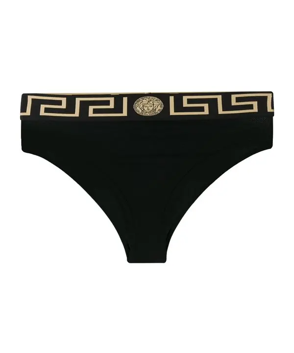 Versace Greca-border High-cut Briefs - Black