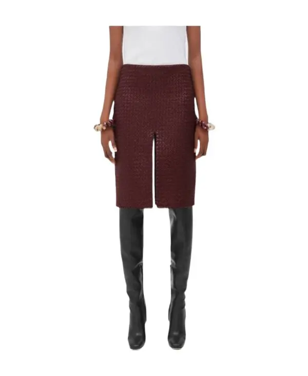 Bottega Veneta Knitted Leather Skirt