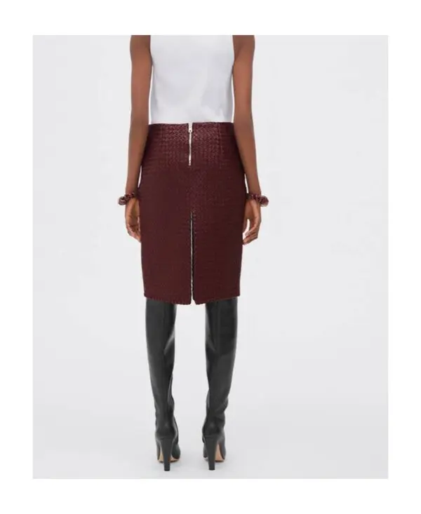 Bottega Veneta Knitted Leather Skirt