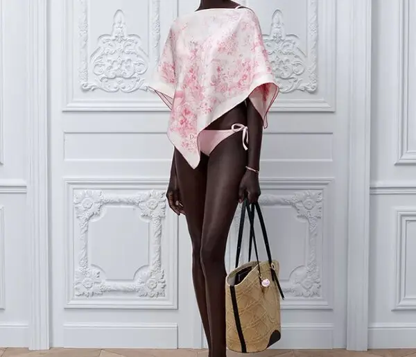 Dior Silk Top Toile De Jouy Floral Garden Riviera - Pink