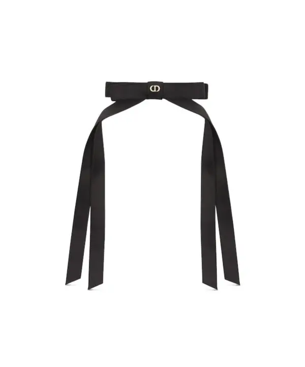 Dior Twist Bow Barrette - Black