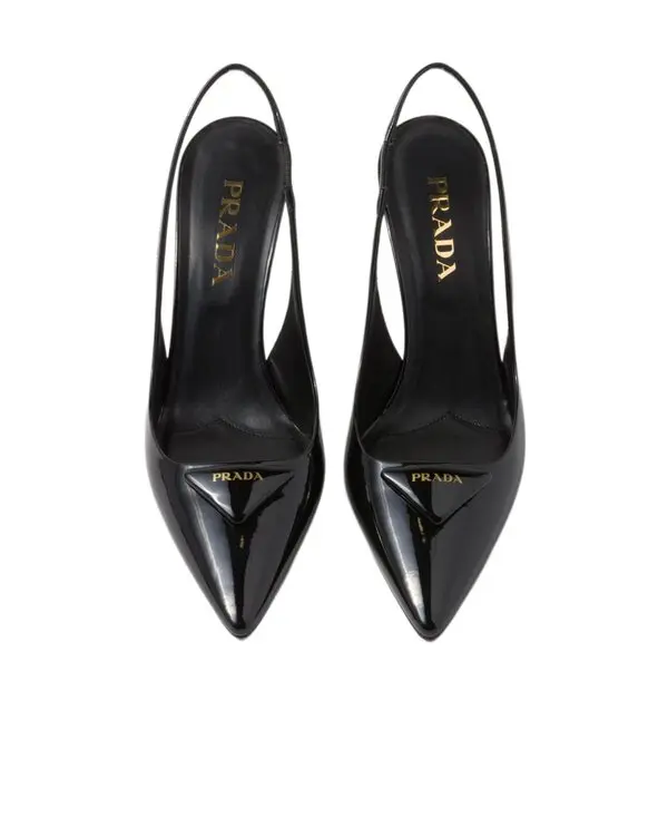 Prada Logo-plaque Pointed-toe Pumps