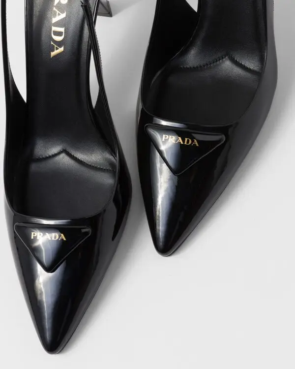Prada Logo-plaque Pointed-toe Pumps