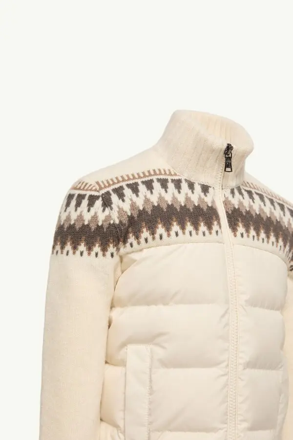 Moncler Wool Zip-up Down Cardigan