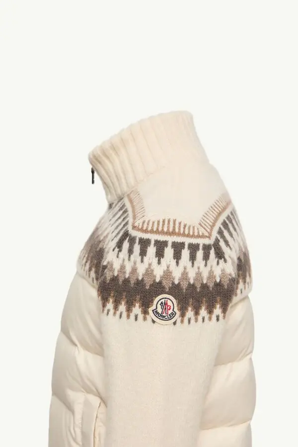 Moncler Wool Zip-up Down Cardigan