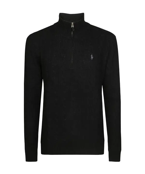 Polo Ralph Lauren Pony Embroidered Cable-knit Jumper - Black