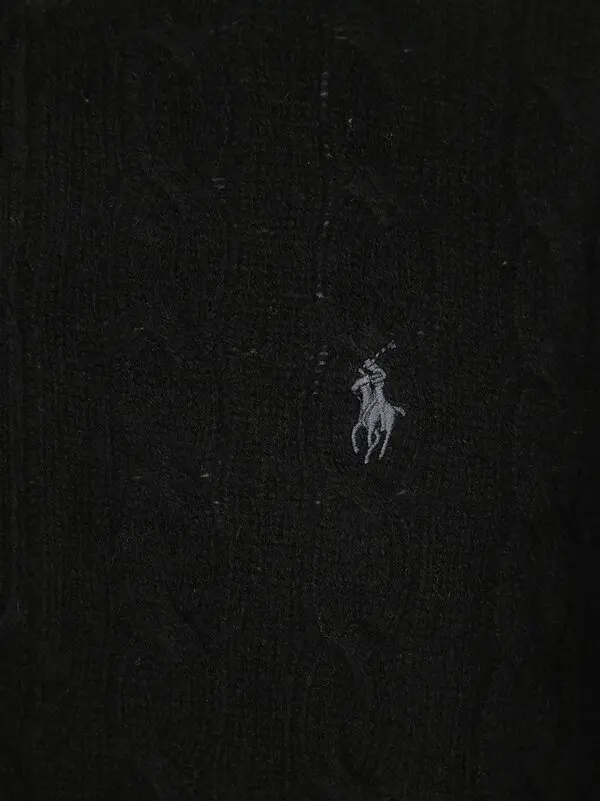 Polo Ralph Lauren Pony Embroidered Cable-knit Jumper - Black