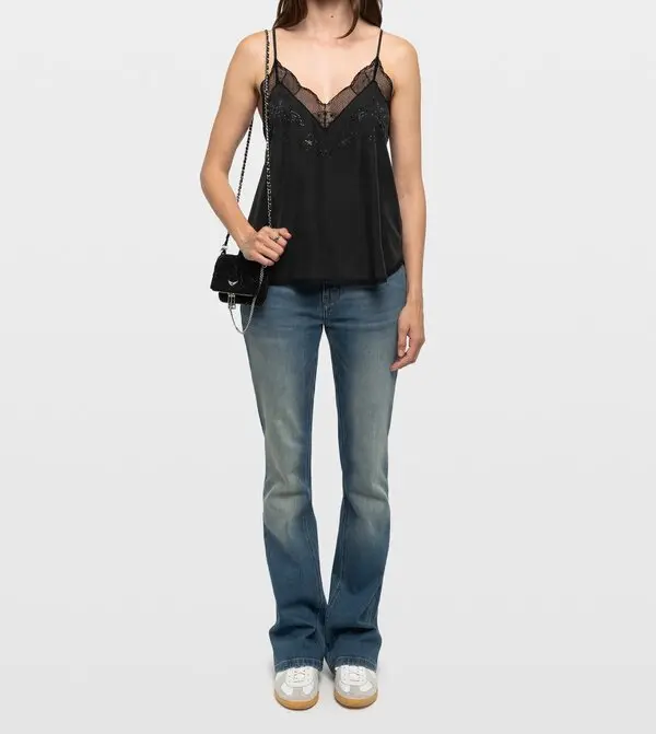 Zadig&Voltaire Christy Silk Strass Paisley Top